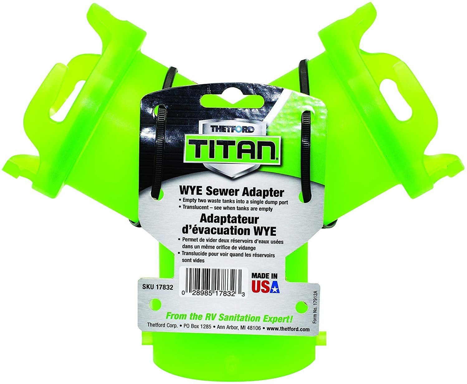 Buy Thetford 17832 TITAN WYE SEWER ADAPTER|RV Part Shop Canada — RV ...