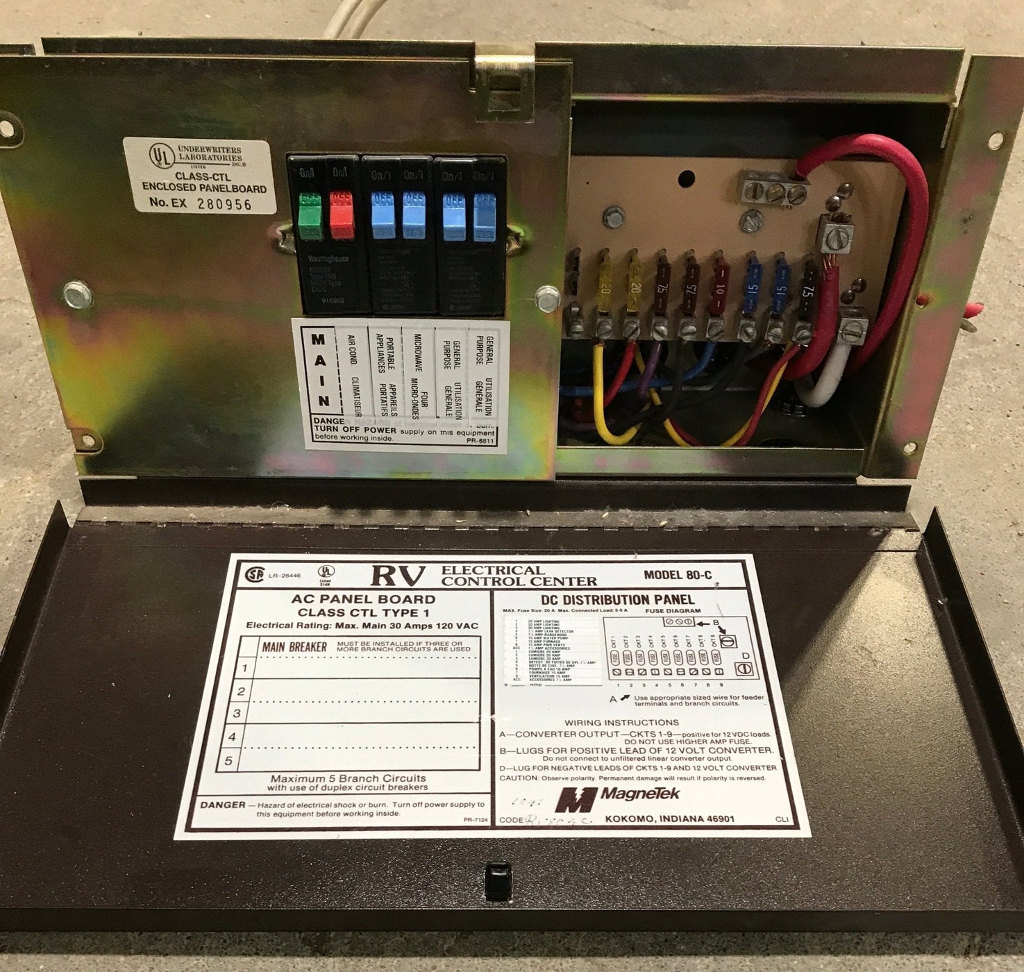 Used 30 AMP MAGNETEK DC Distribution Panel - Model 80-C — RV Part Shop CA