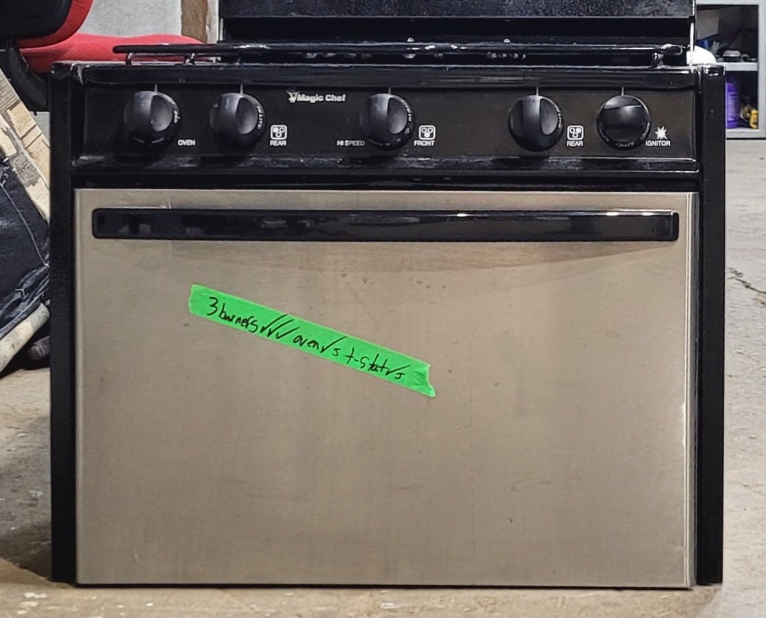 Used Magic Chef 3 Burner RV Range / Cooktop - CLY1620BDS — RV Part Shop CA